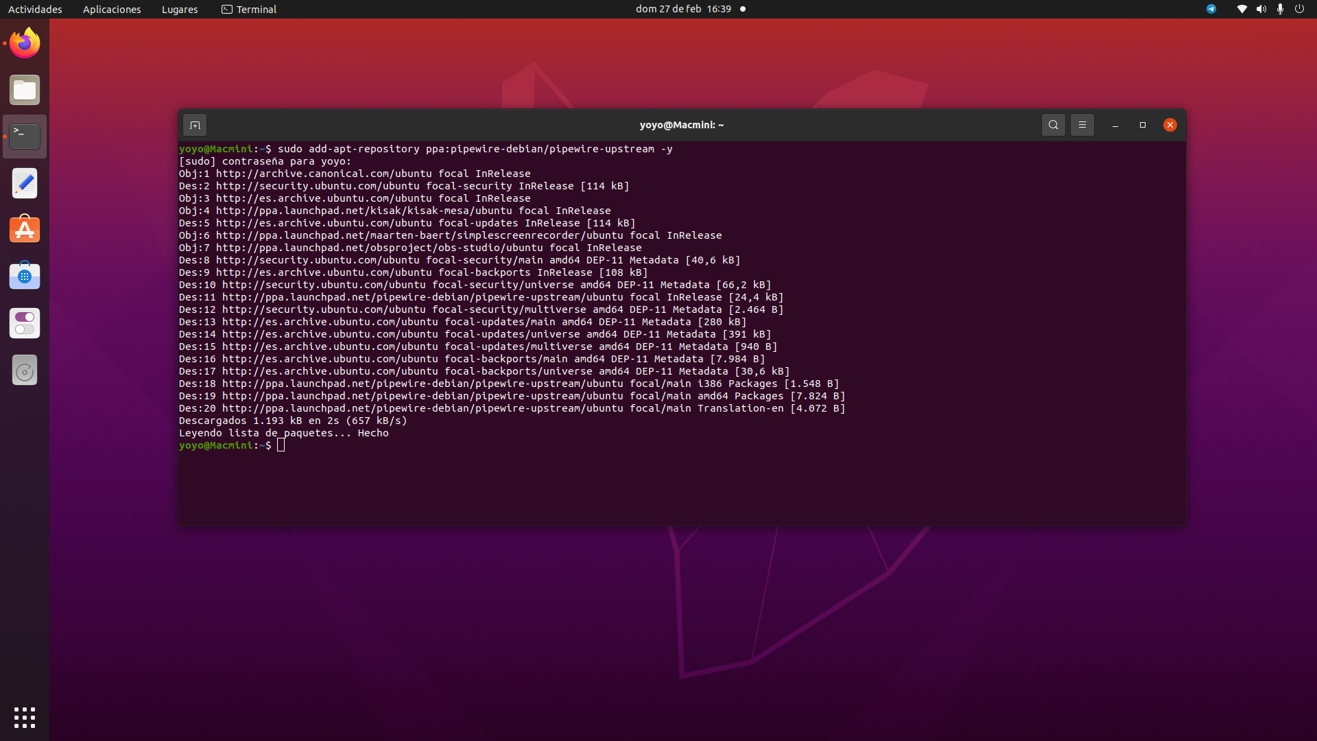 Cómo instalar PipeWire y WirePlumber en Ubuntu 20.04.4 LTS y dejarlos por defecto (tutorial ...