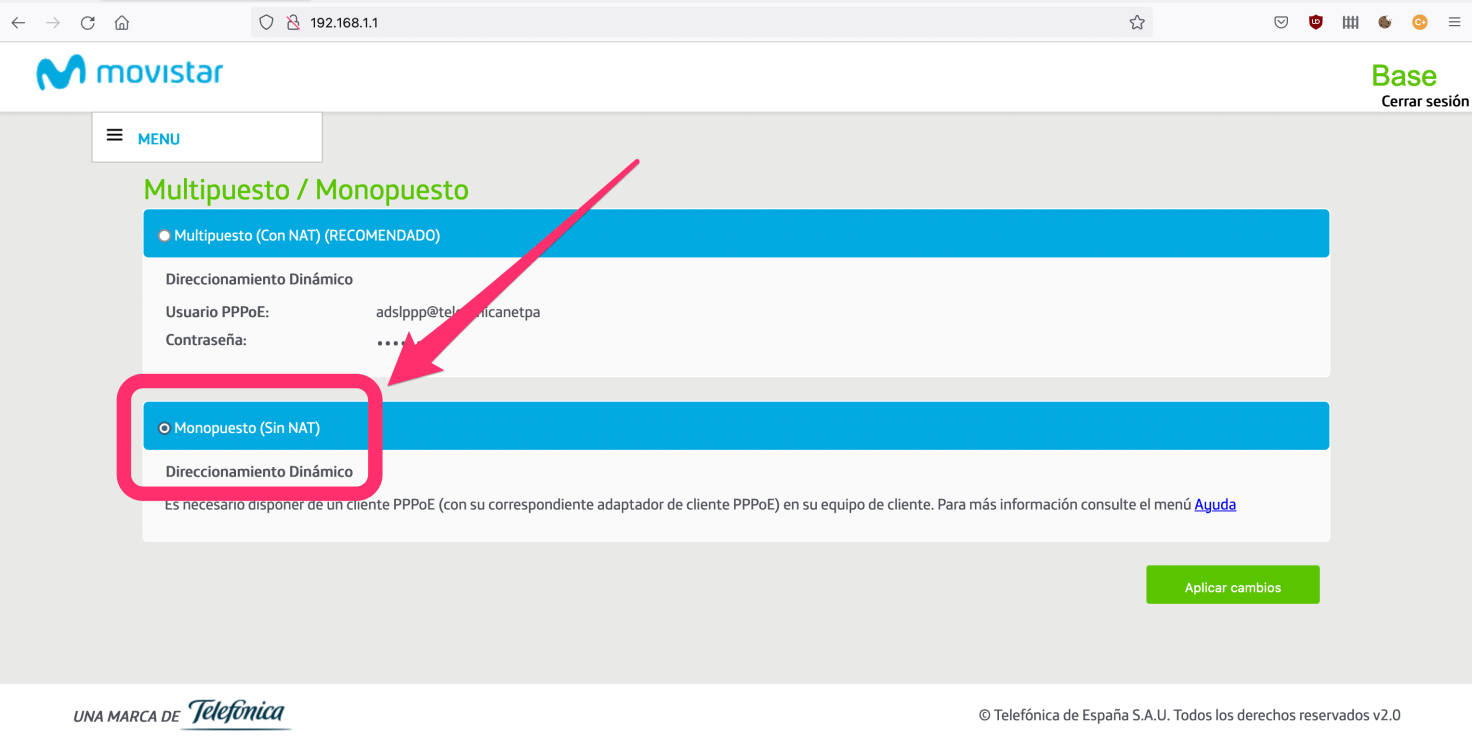 Poner el HGU de Movistar en modo bridge para conectar tu router neutro TP-Link Archer AX53 WiFi ...